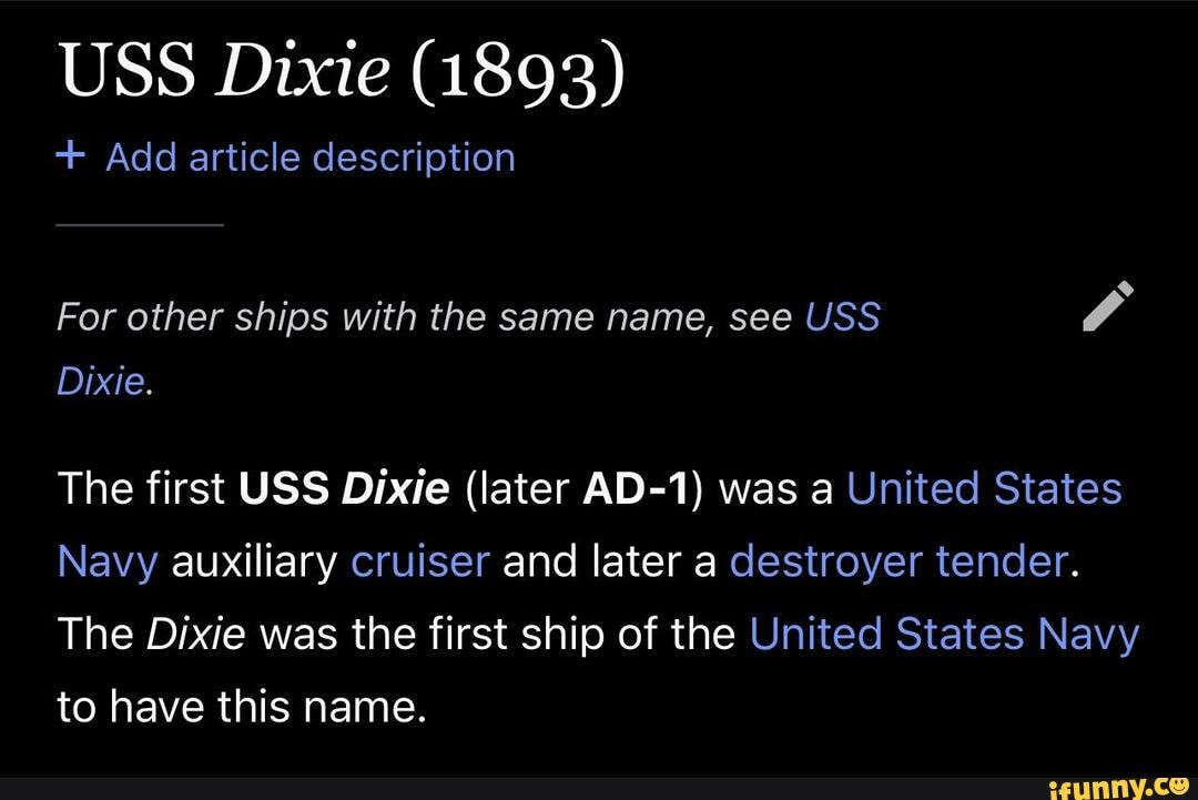 Auxiliary Cruiser USS Dixie (1893) - USS Dixie (1893) + Add article ...