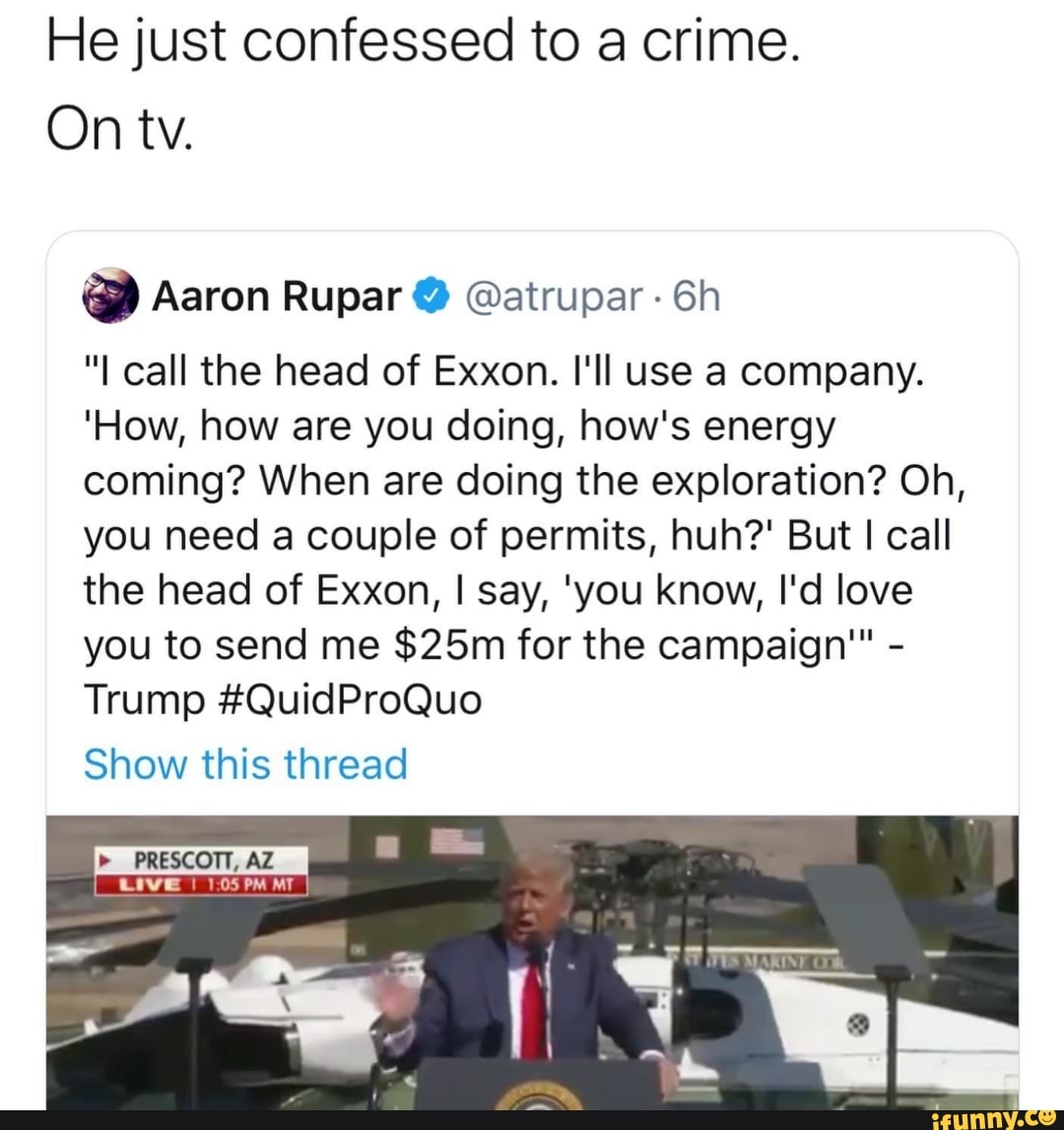 He just confessed to a crime. On tv. Aaron Rupar @ @atrupar - call the ...