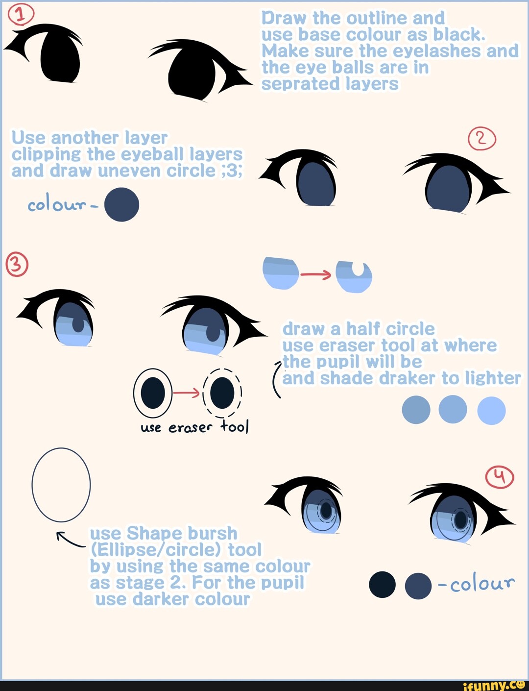 Draw the outline and use base colour as black. Make sure the eyelashes ...