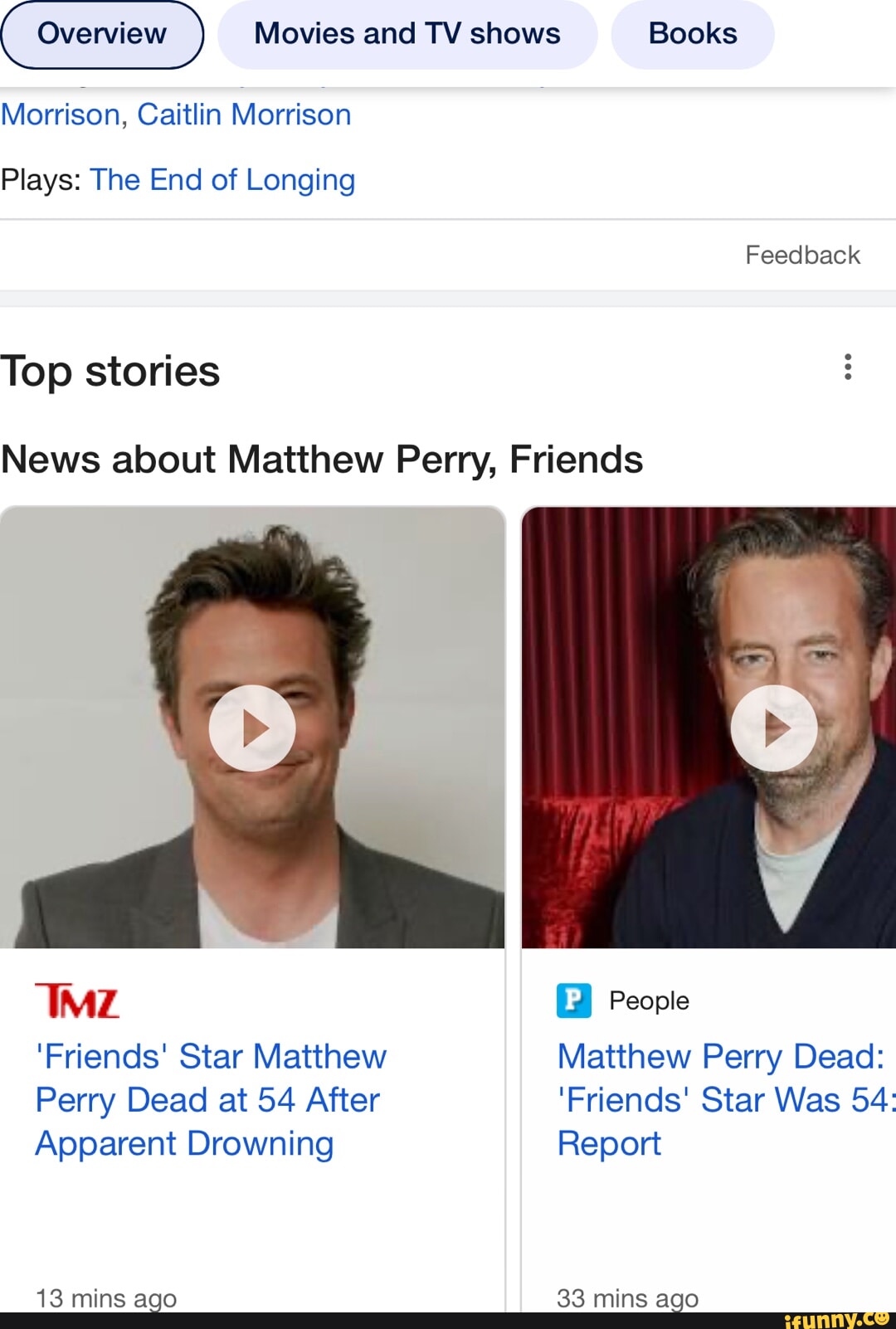 Movies and TV shows Books Morrison, Caitlin Morrison Plays: The End of ...