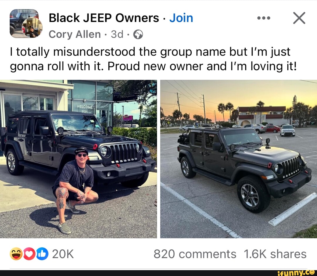 Black JEEP Owners Join Cory Allen - I totally misunderstood the group ...