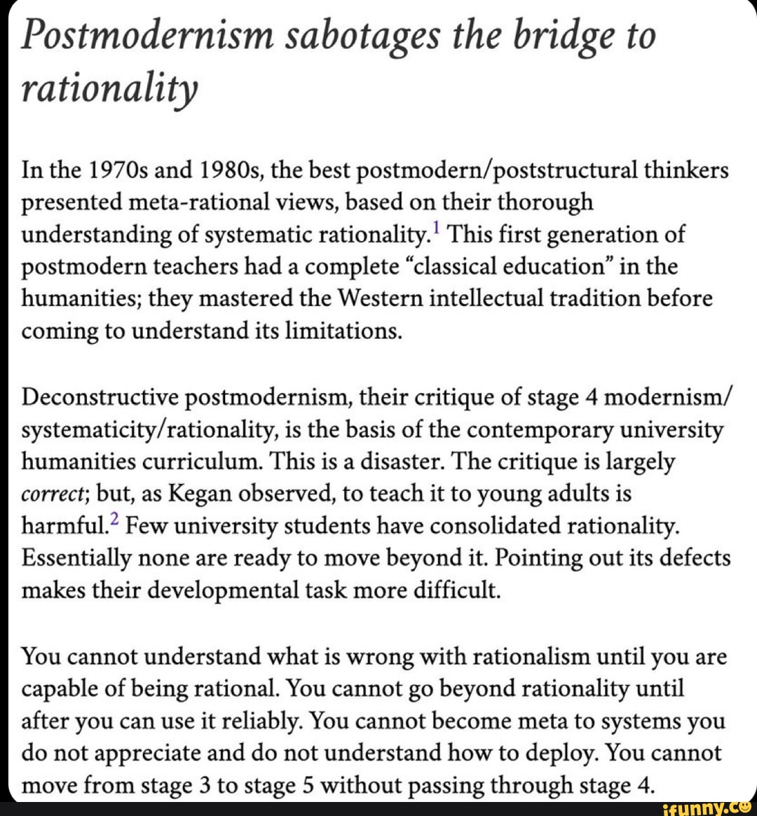 Postmodernism memes. Best Collection of funny Postmodernism pictures on ...