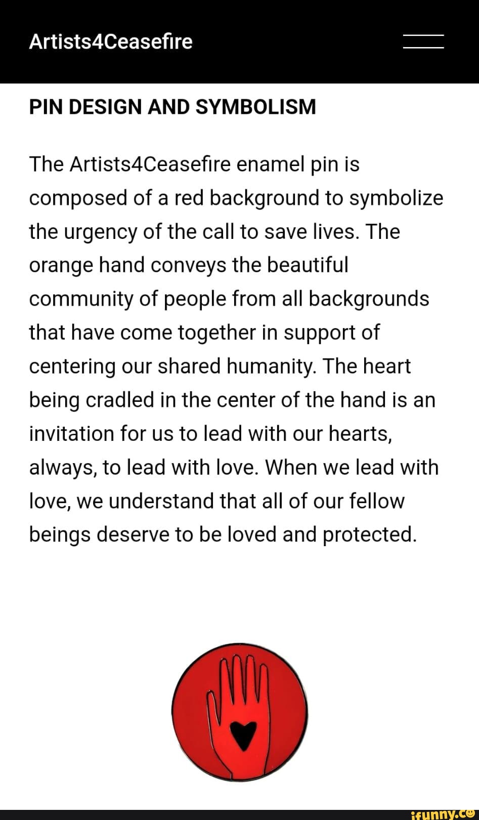 The meaning of the red pin according to the creators. What do you think ...