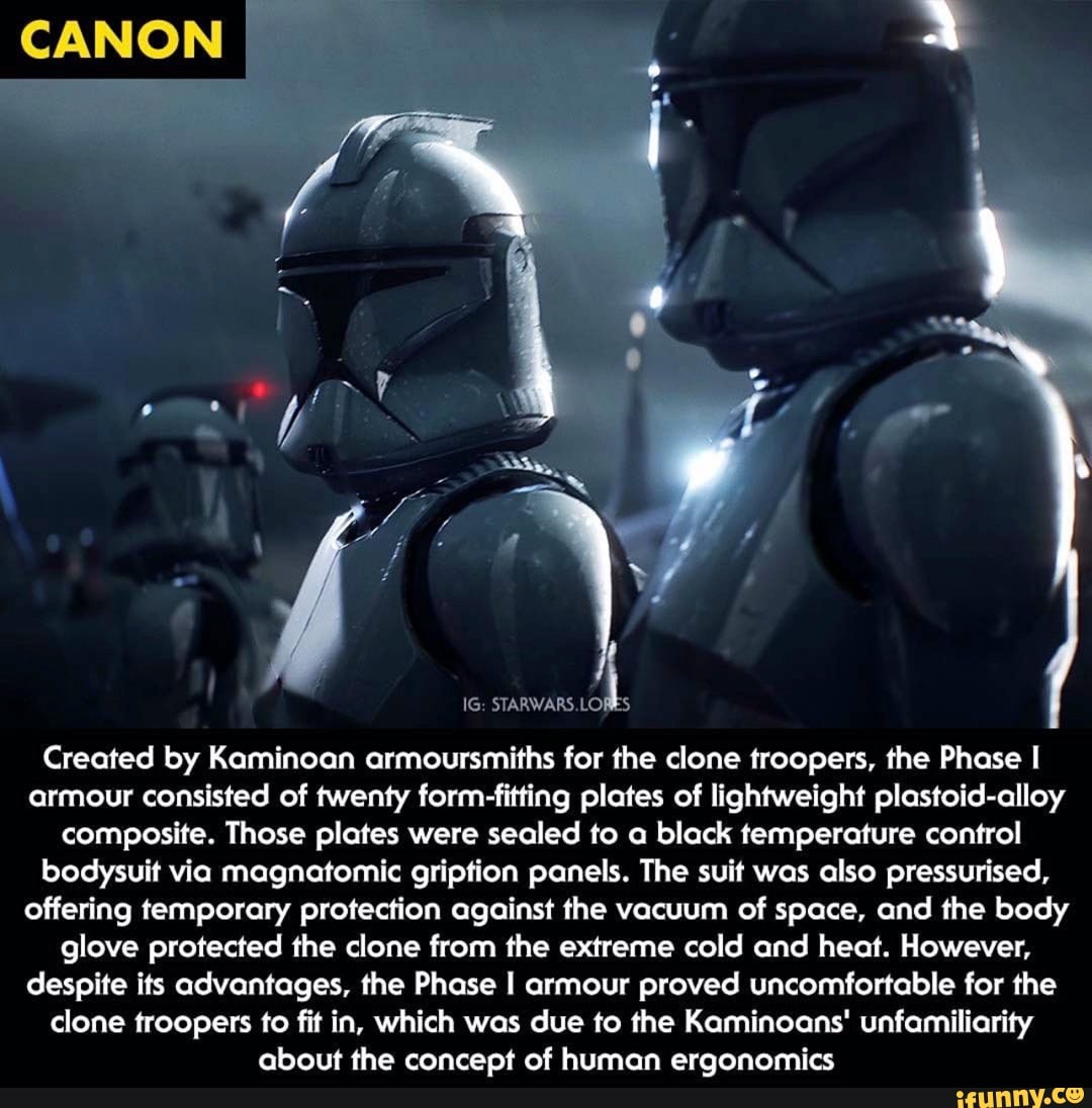 CANOIN) IG: STARWARS. Created by Kaminoan armoursmiths for the clone ...
