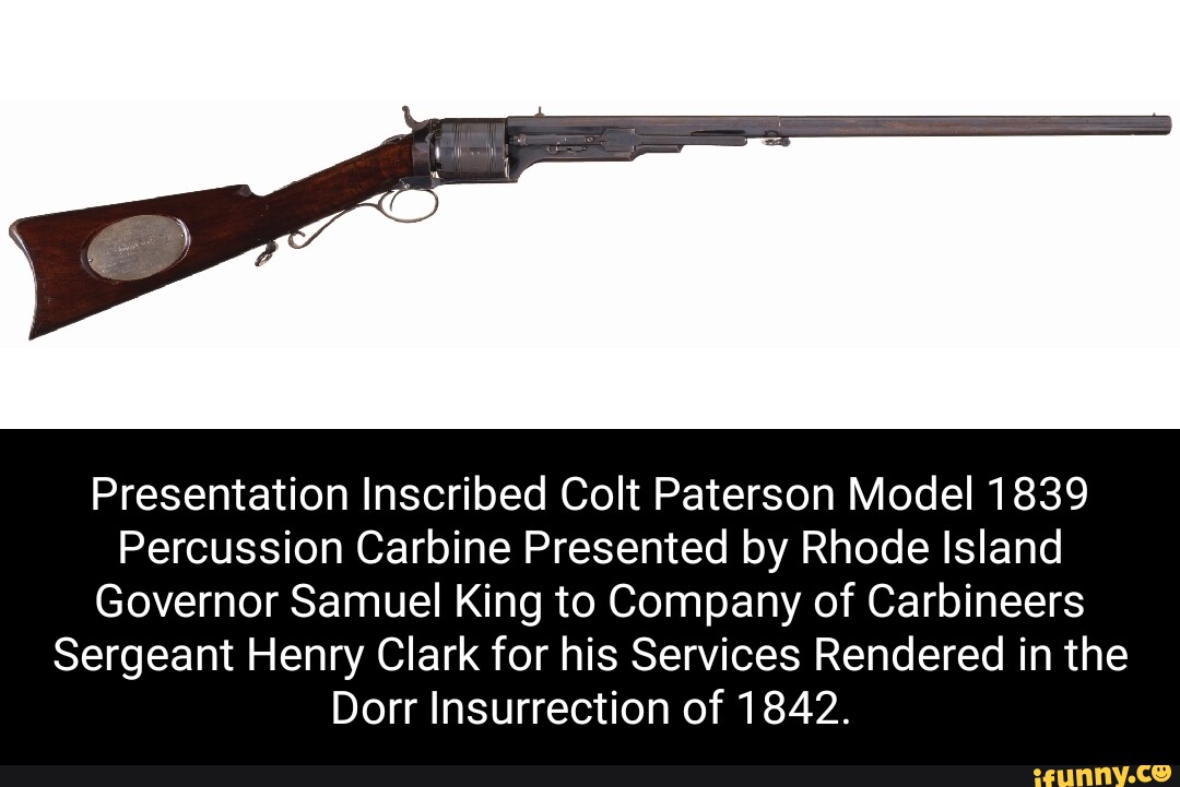 Presentation Inscribed Colt Paterson Model 1839 Percussion Carbine ...