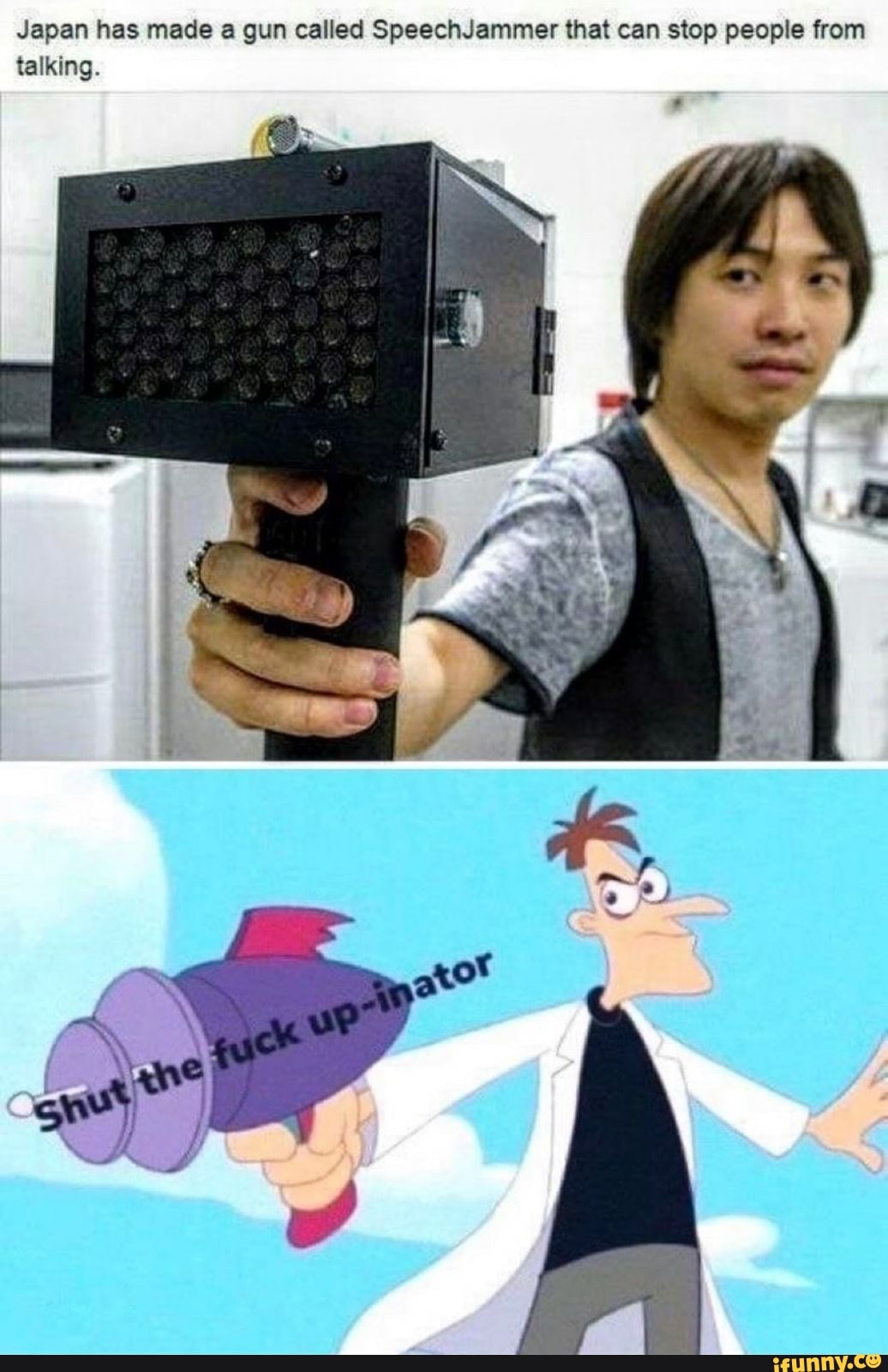 Japan has made a gun called SpeechJammer that can stop people from ...