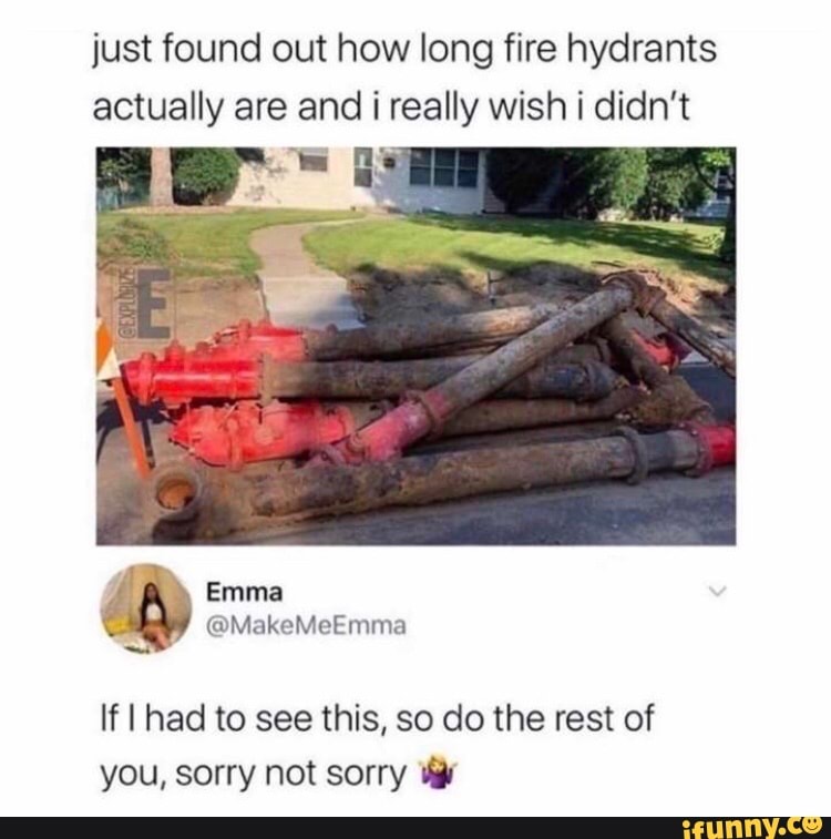 Just found out how long fire hydrants actually are and i Teal wish i ...