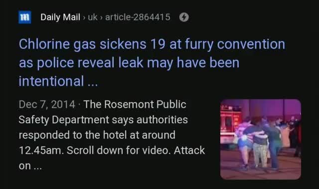 Chlorine gas sickens 19 at furry convention as police reveal leak may ...