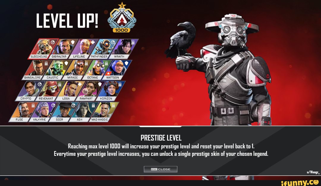 LEVEL UP! PRESTIGE LEVEL Reaching max level 1000 will increase your ...