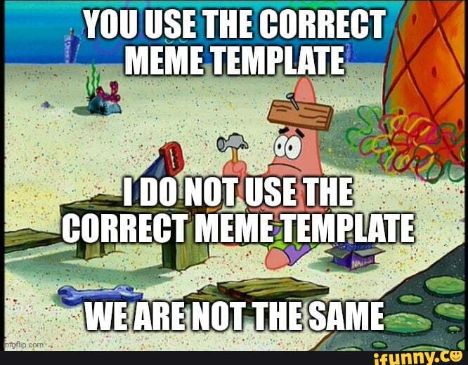YOU USE THE CORRECT MEME TEMPLATE NOT USE THE CORRECT MEME TEMPLATE WE ...