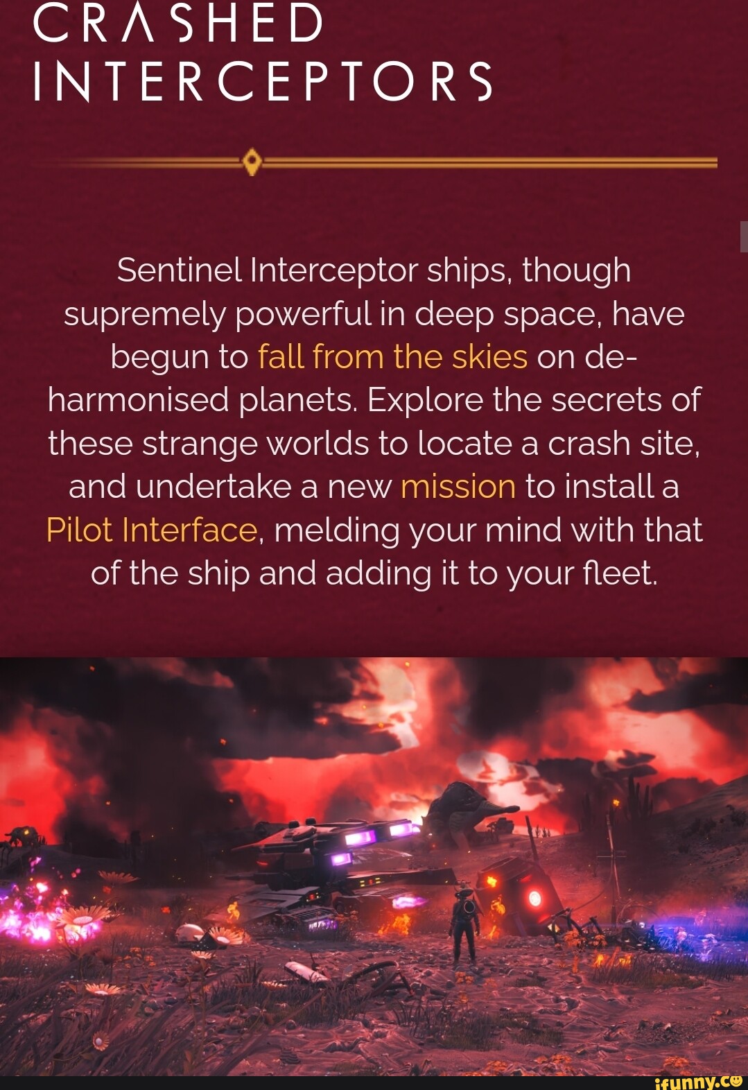 CRASHED INTERCEPTORS Sentinel Interceptor ships, though supremely ...