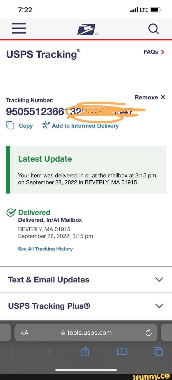 LTE = Ea. Q USPS Tracking? Tracking Number: Remove X 9505512366 Copy ...