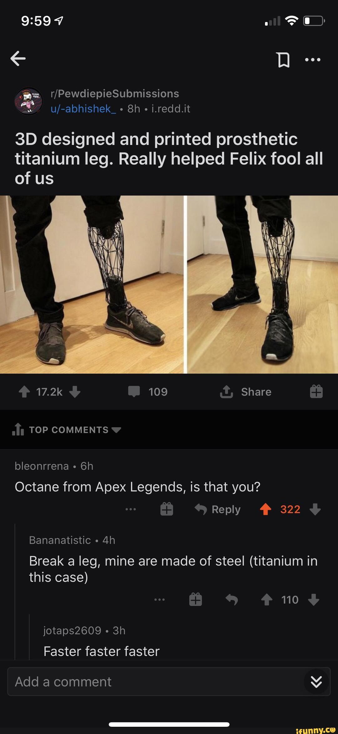 7 wll & D i.redd.it designed and printed prosthetic titanium leg ...