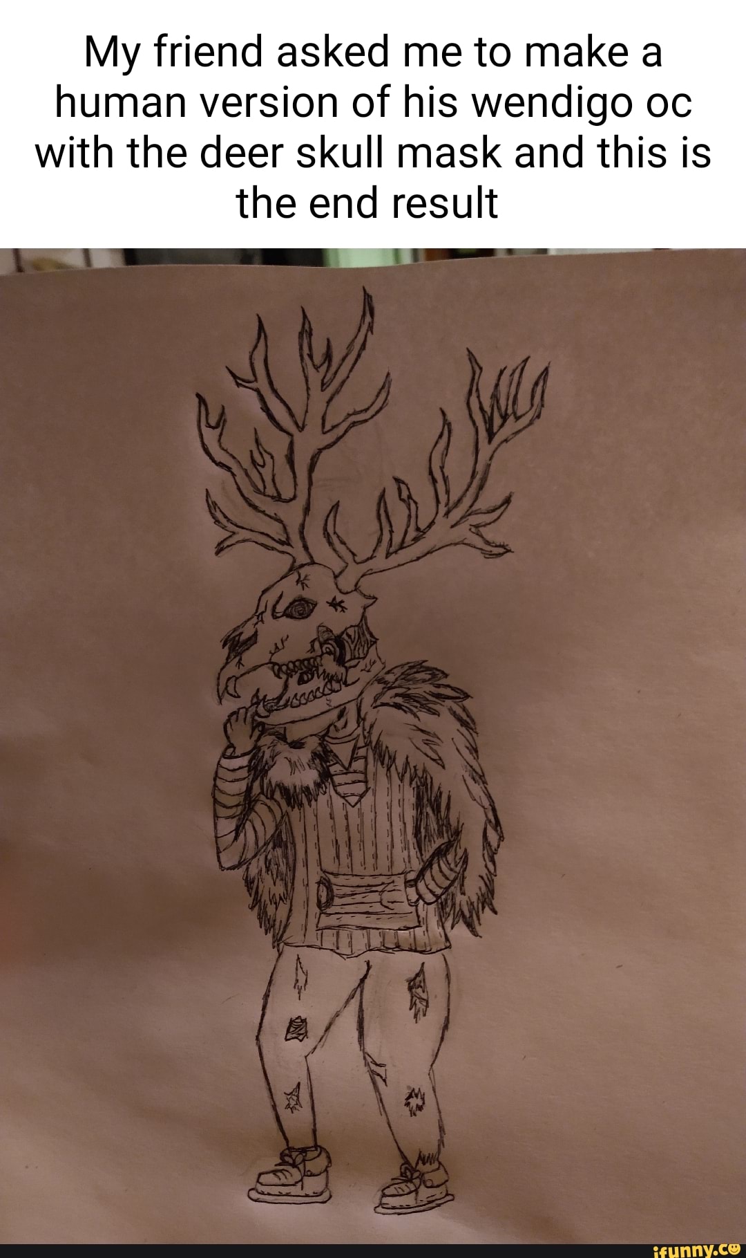 My friend asked me to make a human version of his wendigo oc with the ...