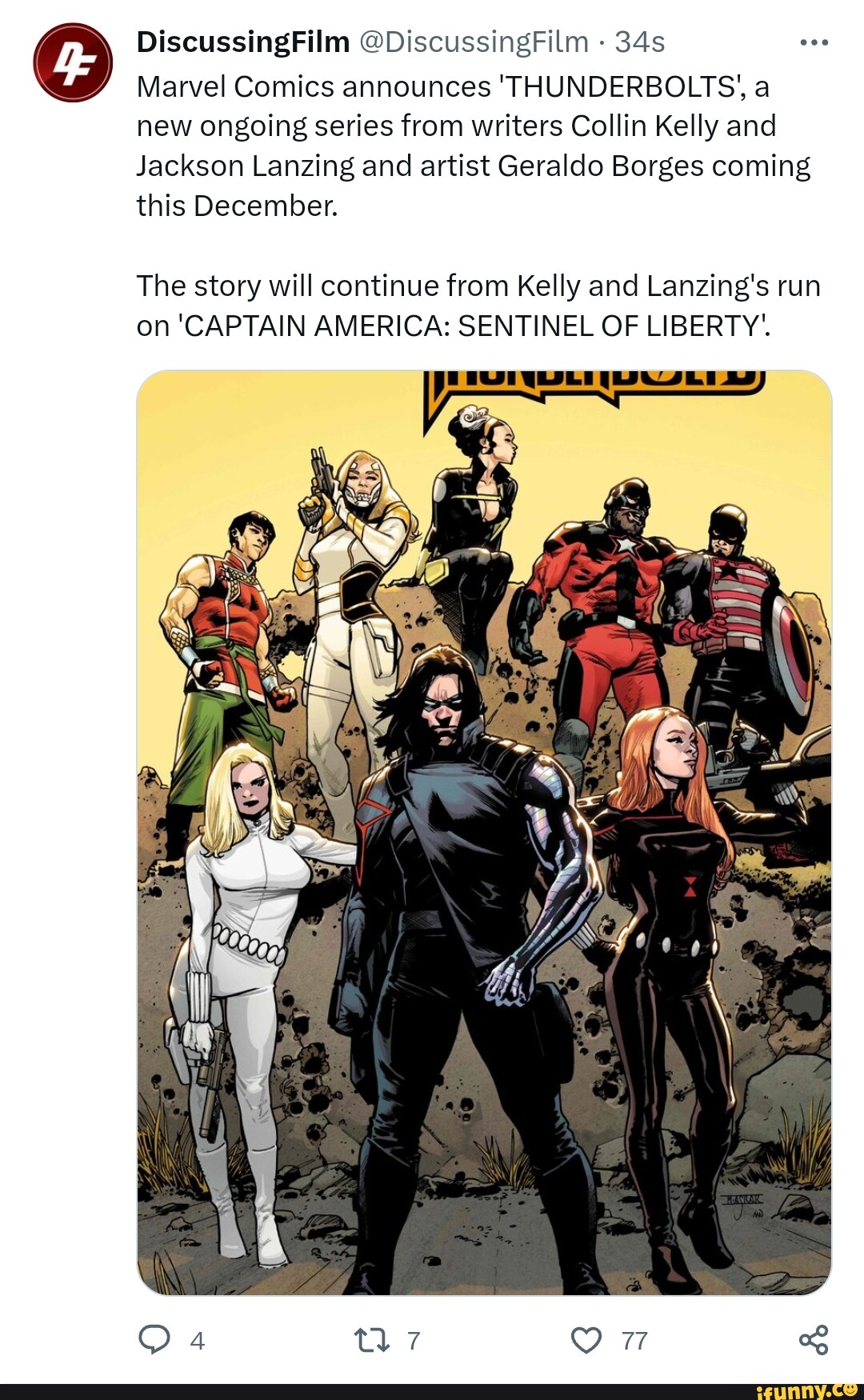 DiscussingFilm @DiscussingFilm - Marvel Comics announces 'THUNDERBOLTS ...