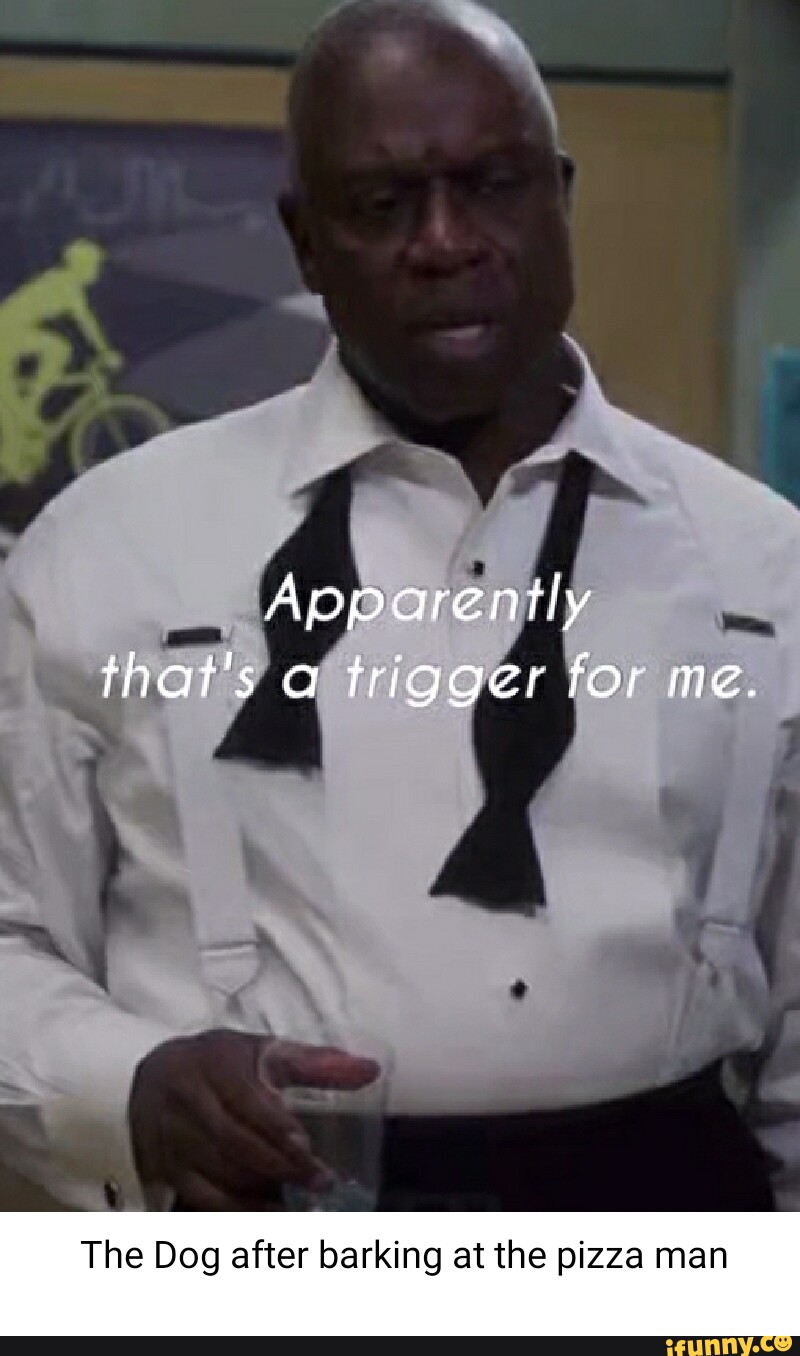 Apparently that's a trigger for me. The Dog after barking at the pizza ...