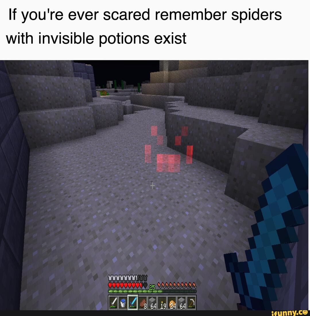 If you‘re ever scared remember spiders with invisible potions exist ...