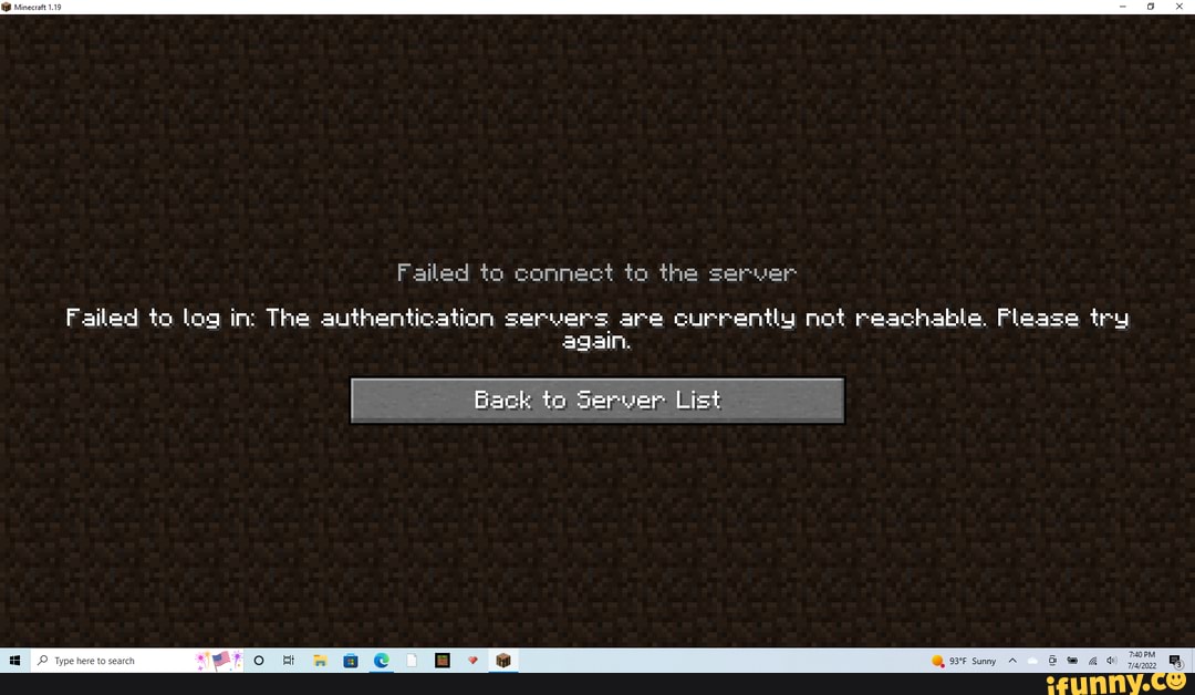Failed to connect to the server Failed to log in: The authentication ...