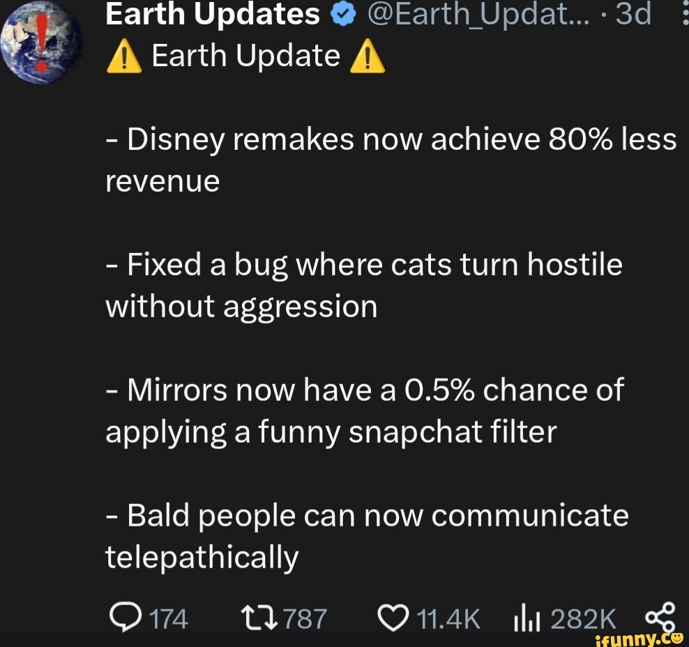 Earth Updates Earth Update - Disney remakes now achieve 80% less ...