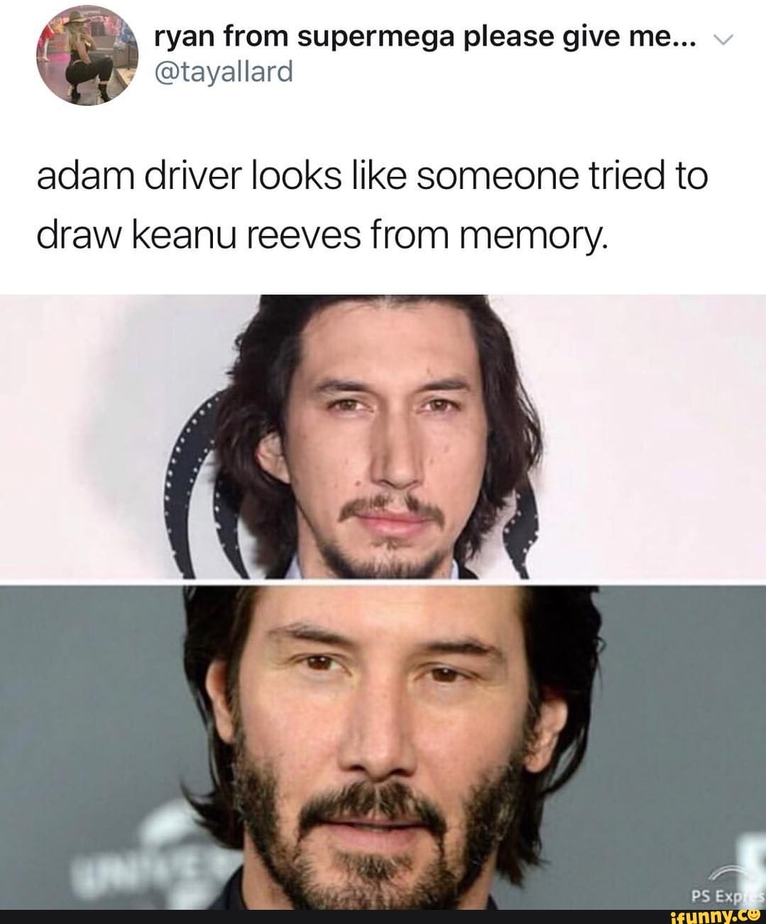 Adam driver looks like someone tried to draw keanu reeves from memory ...