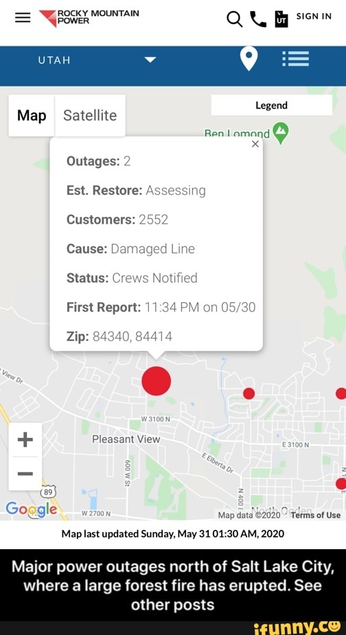Est. Restore: As: First Report: 11:34 PM on 05/30 Goggle Map Map last ...