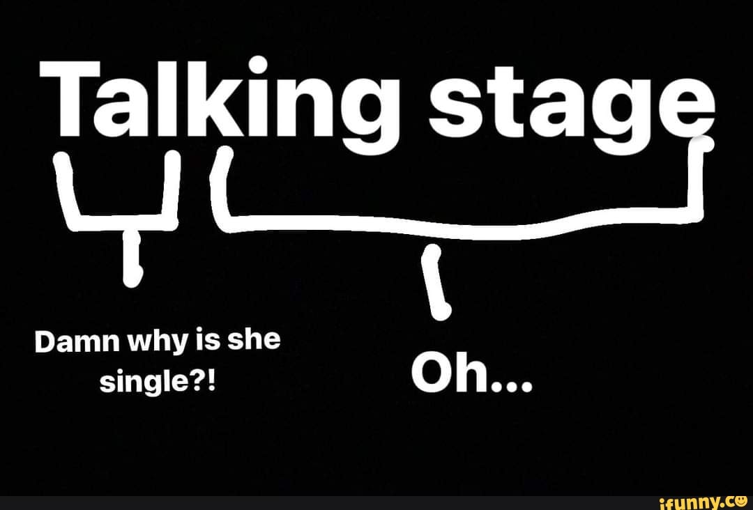 Talking stage Oh... Damn why is she single?! - iFunny