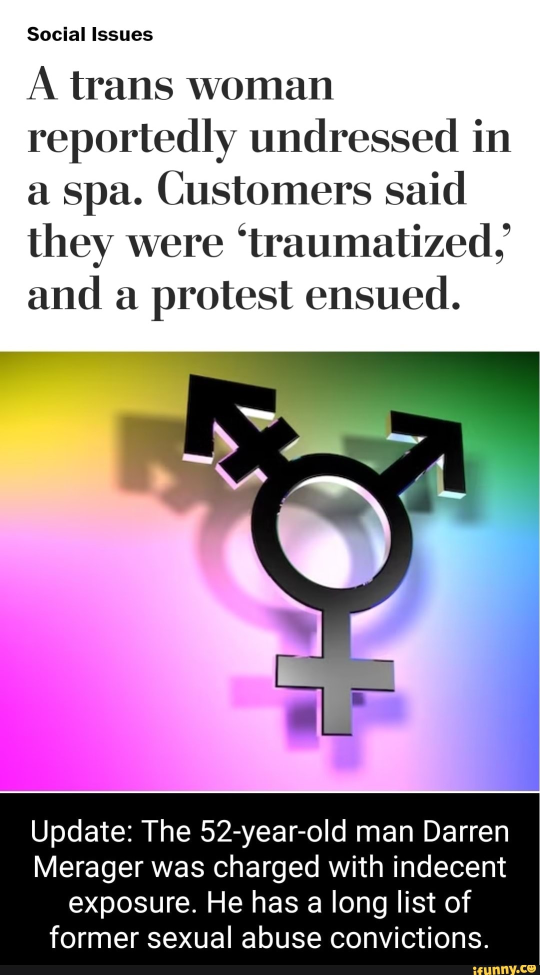Social Issues A trans woman reportedly undressed in a spa. Customers ...