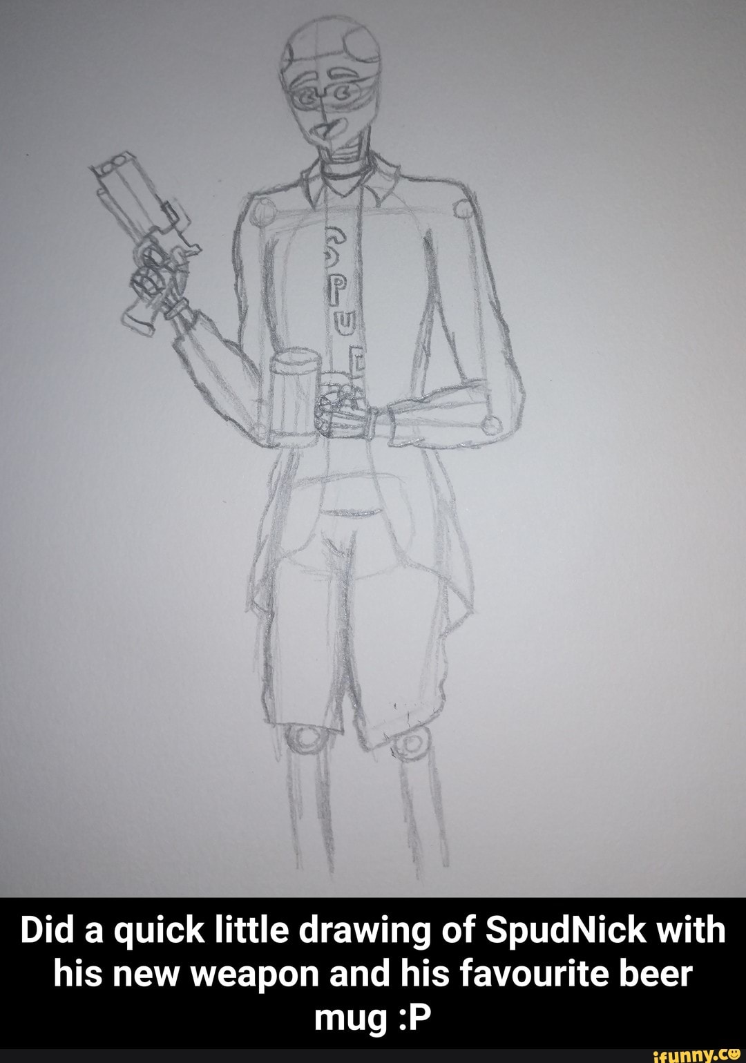 Did a quick little drawing of SpudNick with his new weapon and his ...
