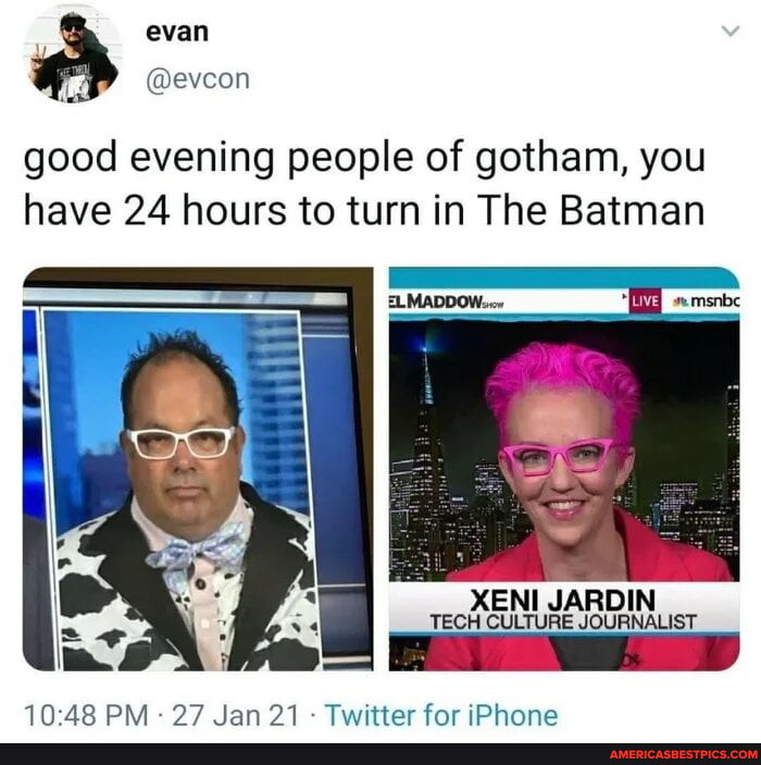 Evan @evcon good evening people of gotham, you have 24 hours to turn in ...