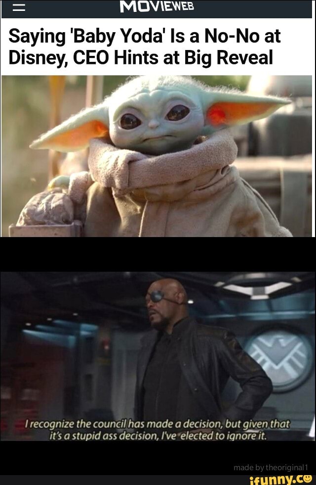 MOVIEWES Saying 'Baby Yoda' Is a No-No at Disney, CEO Hints at Big ...