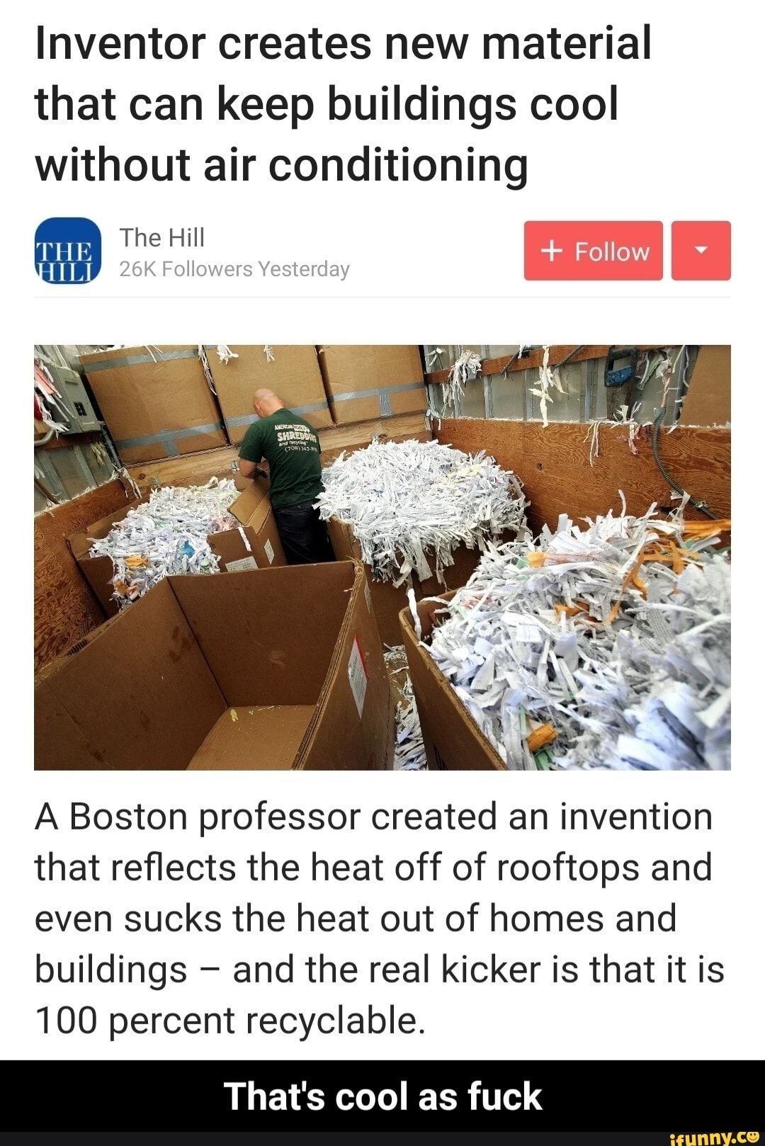 Inventor creates new material that can keep buildings cool without air ...