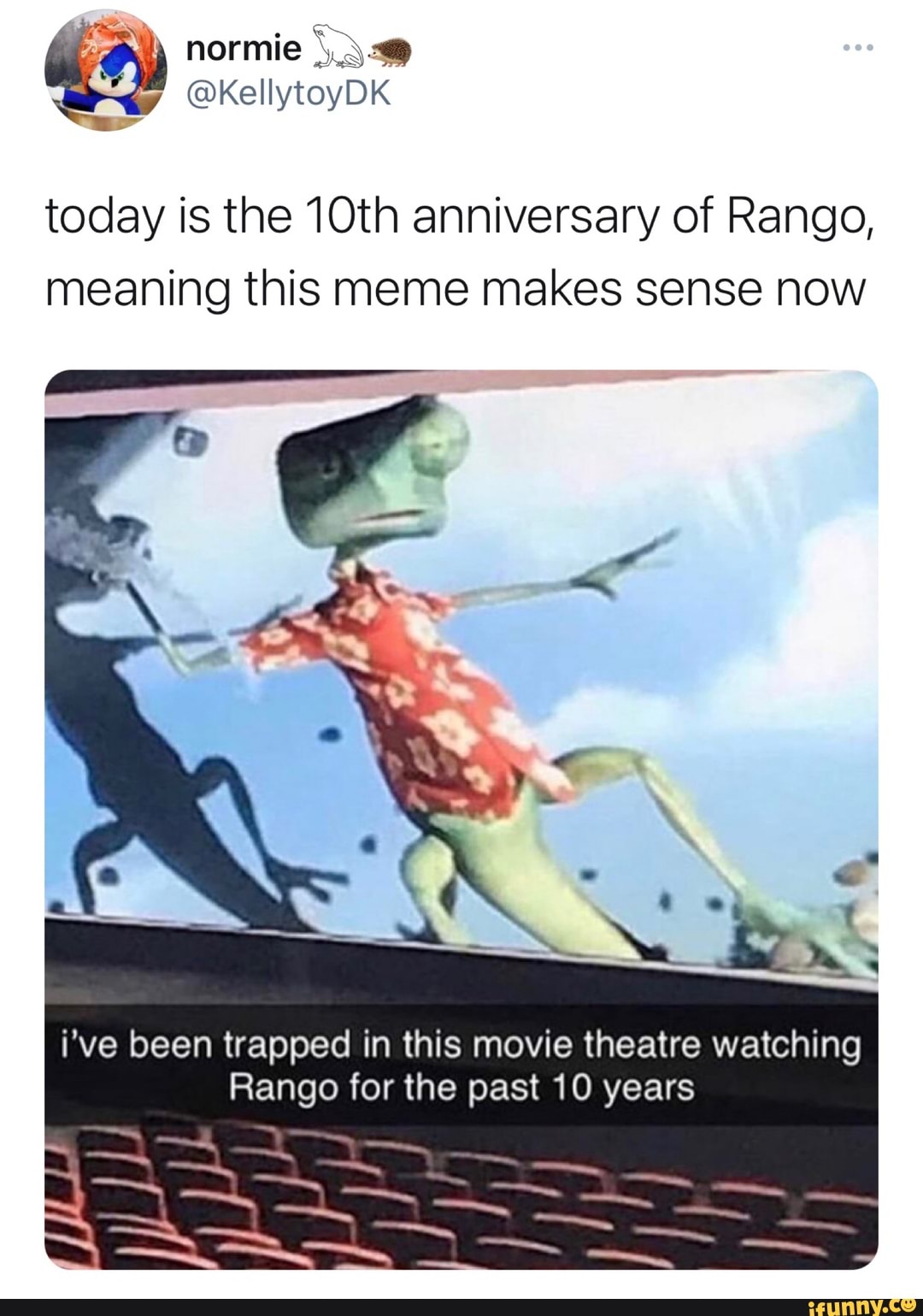 Normie @KellytoyDK today is the 10th anniversary of Rango, meaning this ...