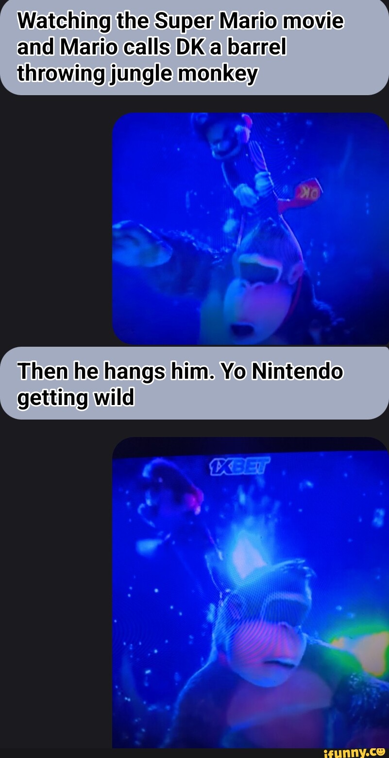 Watching the Super Mario movie and Mario calls DK a barrel throwing ...