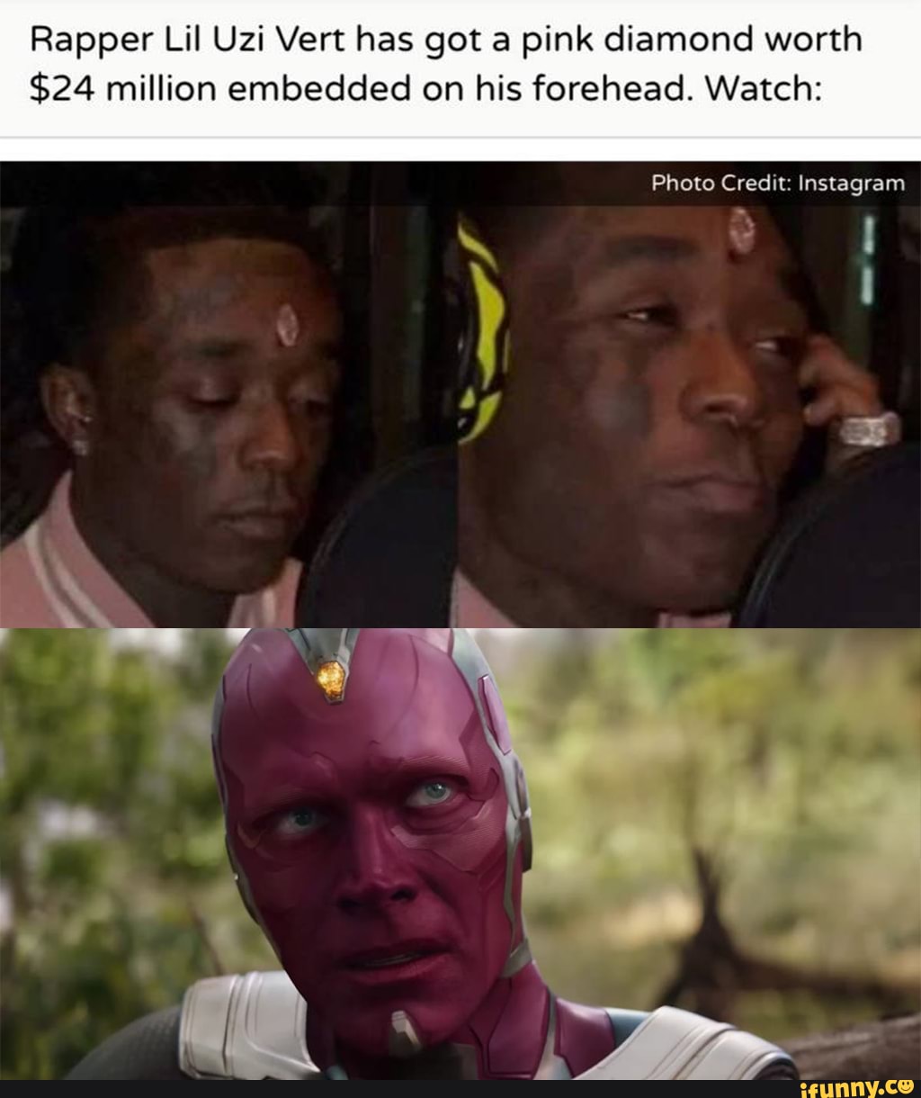 Rapper Lil Uzi Vert has got a pink diamond worth $24 million embedded ...