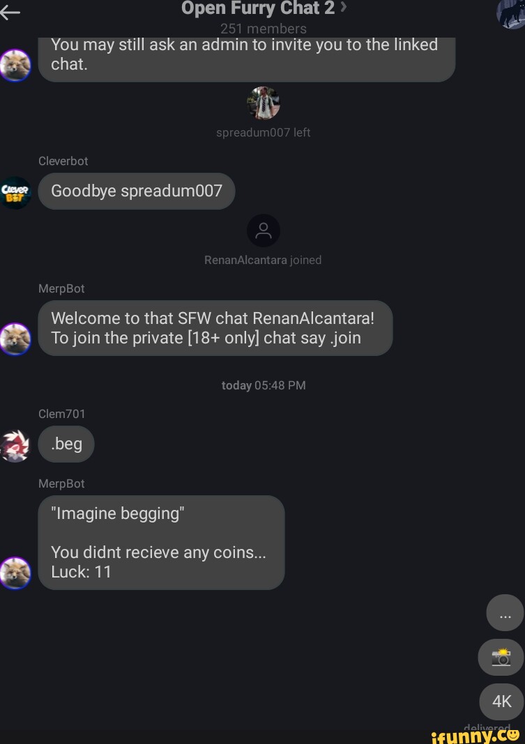 Open Furry Chat 2 You may still ask an admin to invite you to the ...