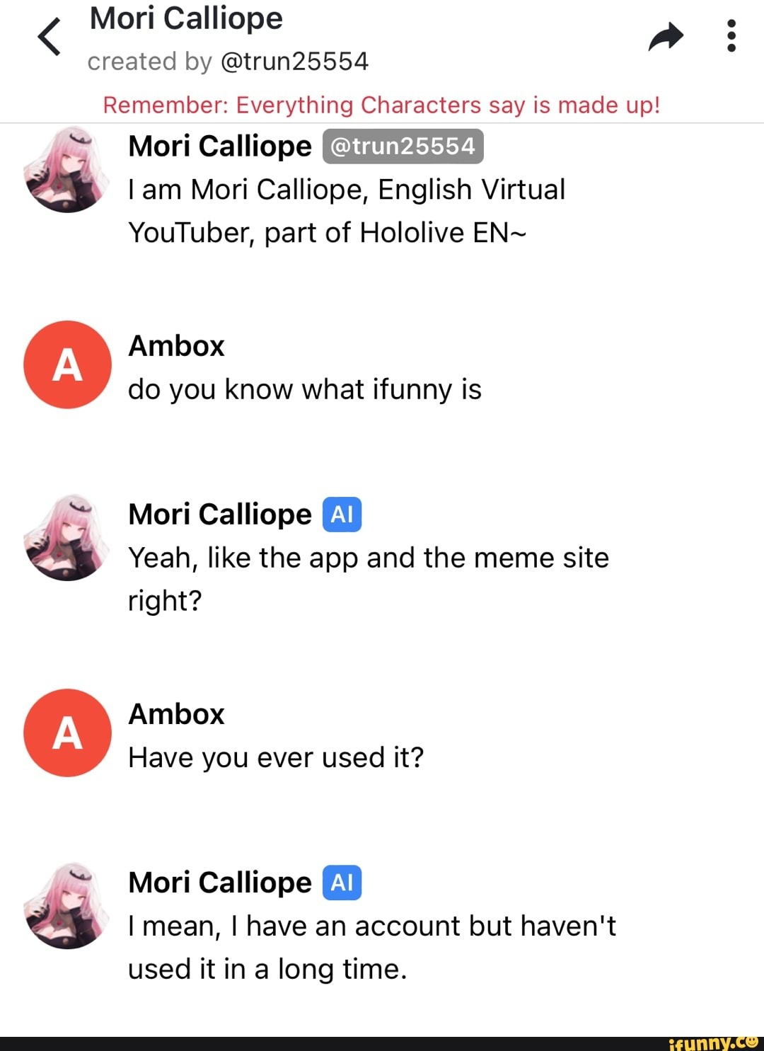 Mori Calliope a: created by @trun25554 Remember: Everything Characters ...