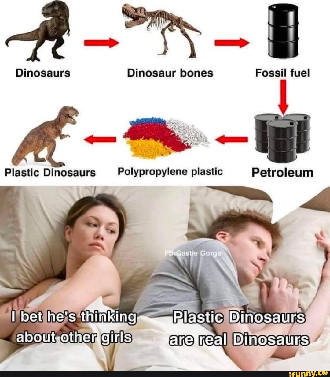 Dinosaurs Dinosaur bones Fossil fuel Plastic Dinosaurs Polypropylene ...