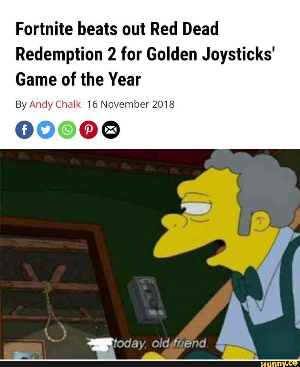 Fortnite beats out Red Dead Redemption 2 for Golden Joysticks' Game of ...
