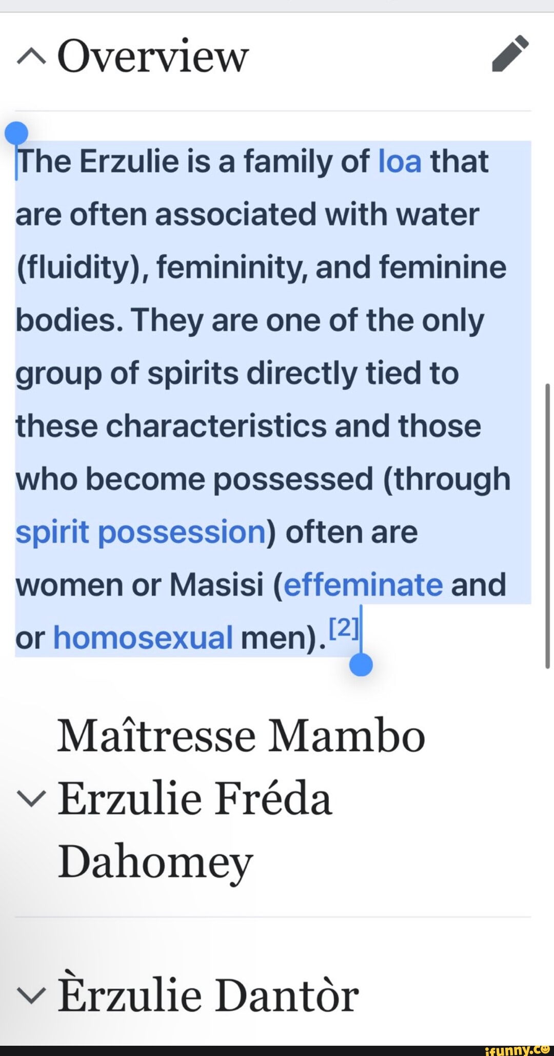 "A Overview the Erzulie is a family of loa that are often associated ...