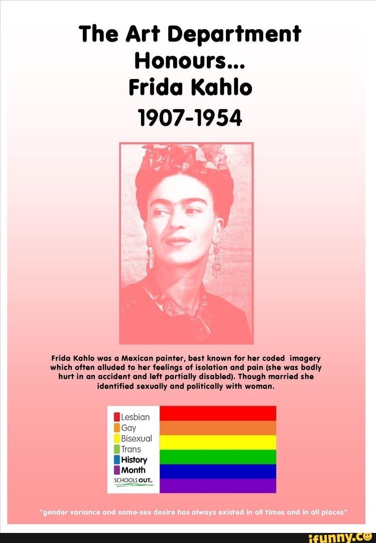 The Art Department Honours... Frida Kahlo 1907-1954 Frida Kahlo was a ...