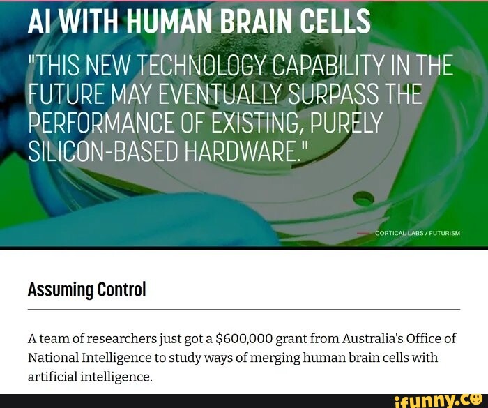 Al WITH HUMAN BRAIN CELLS "THIS NEW TECHNOLOGY CAPABILITY IN THE FUTURE ...