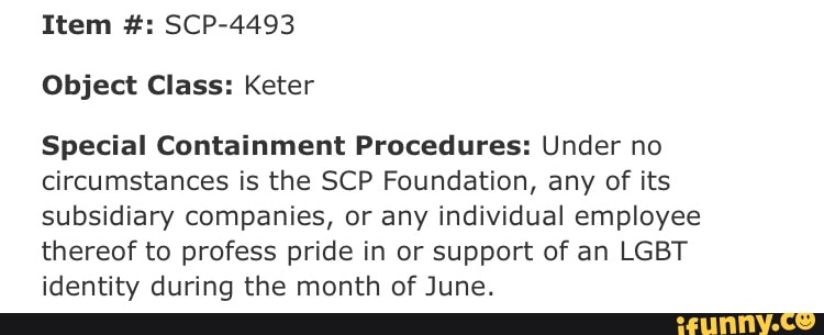 Item SCP-4493 Object Class: Keter Special Containment Procedures: Under ...