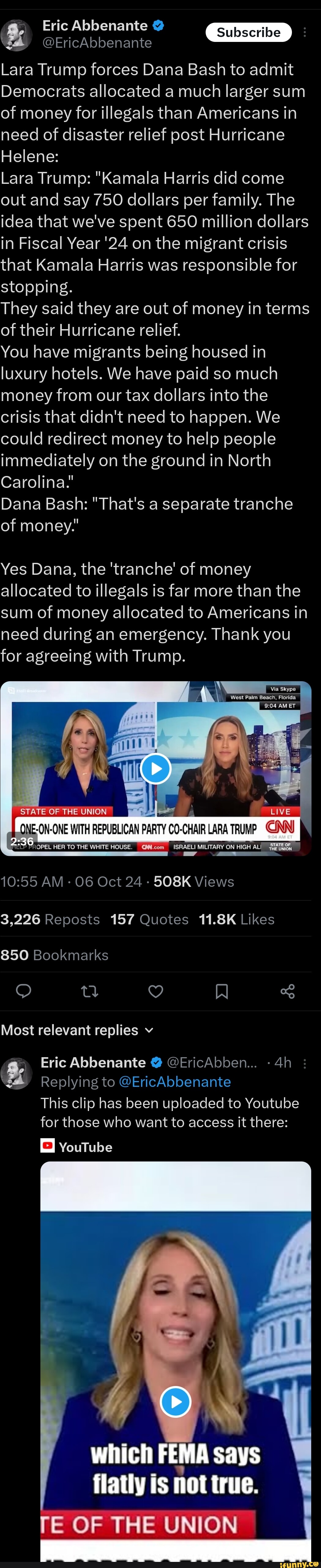 Lara Trump forces Dana Bash to admit Democrats allocated a much larger ...
