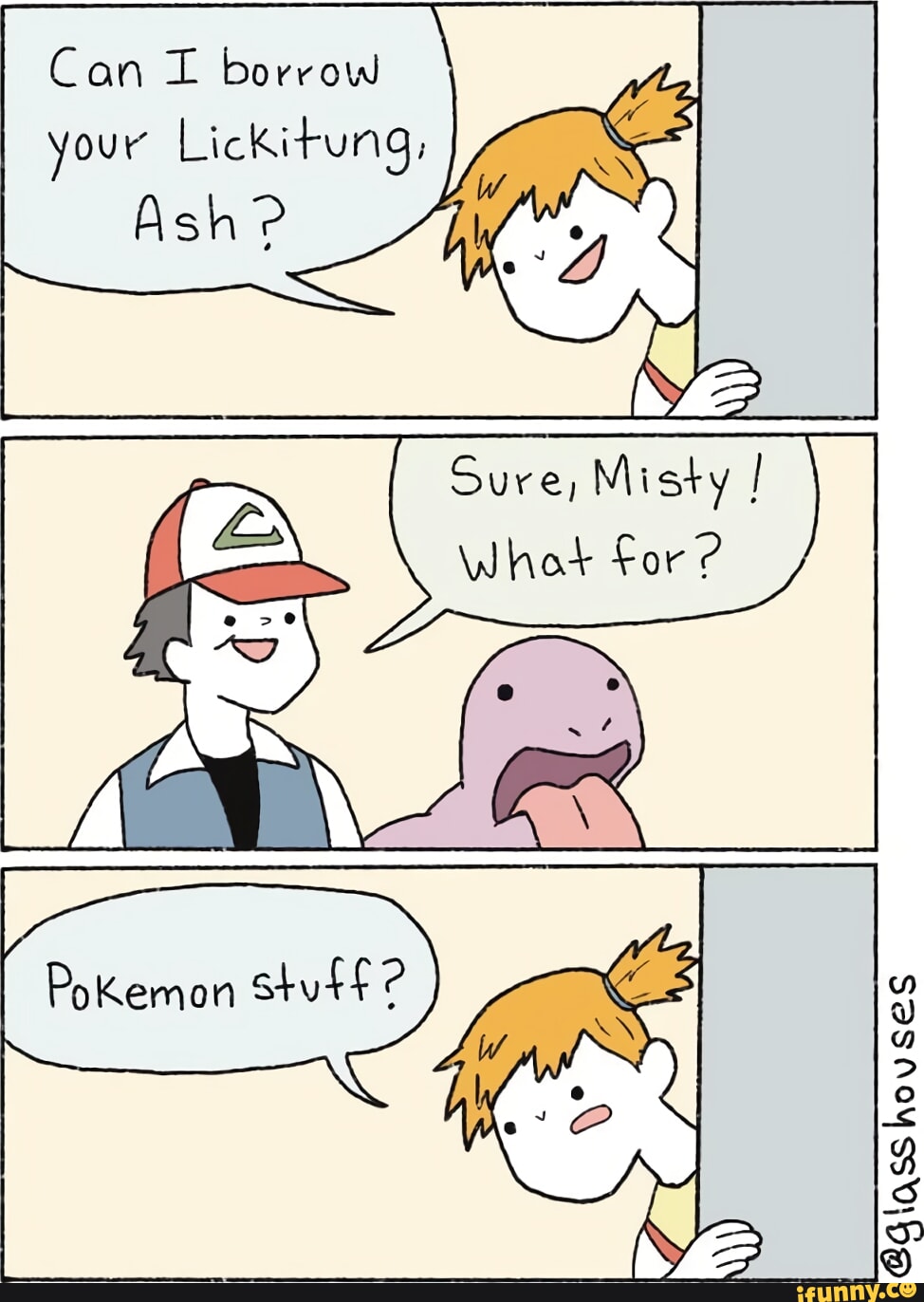 Can borrow your Lickitung, Ashe Sure, Misty What for Pokemon SOS - iFunny