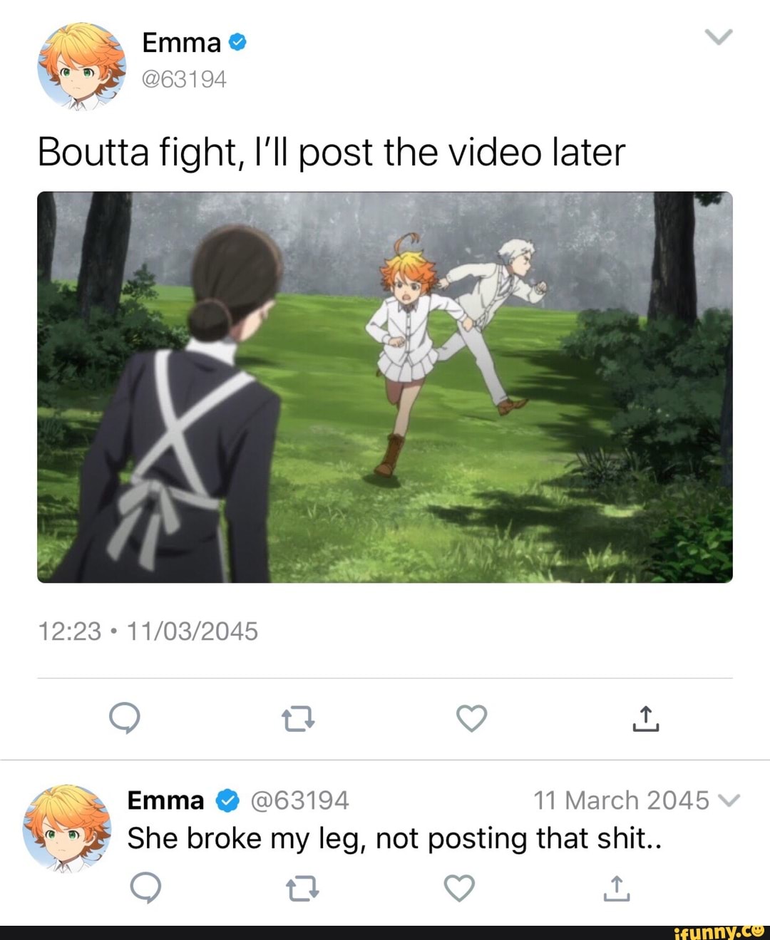 Emma @ @63194 Boutta fight, I'll post the video later Q a Q Emma ...