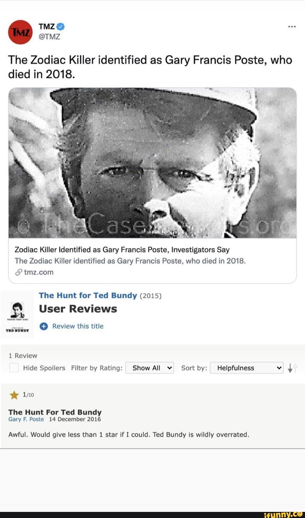The Zodiac Killer identified as Gary Francis Poste, who died in 2018 ...
