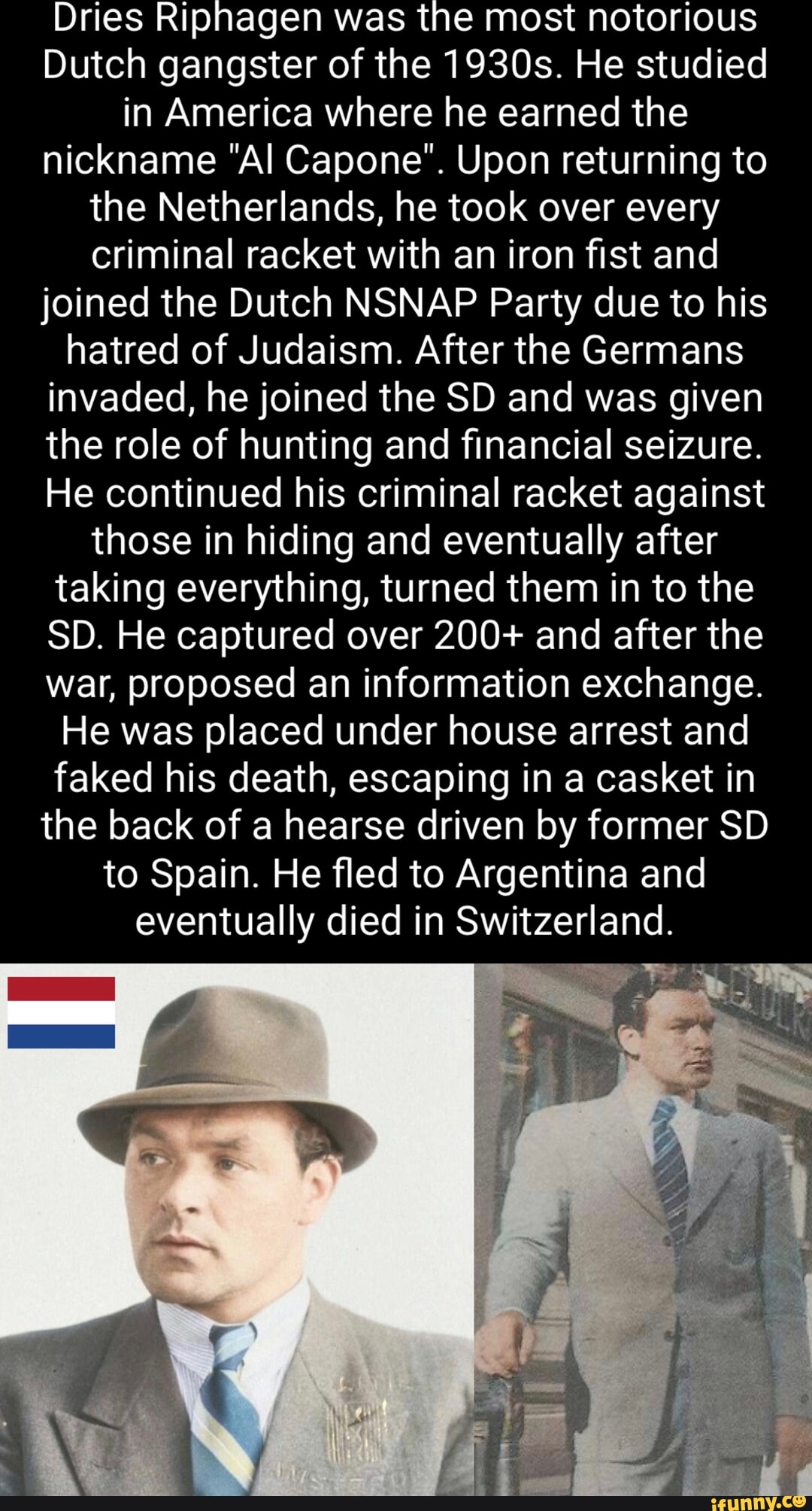 Dries Riphagen was the most notorious Dutch gangster of the 1930s. He ...