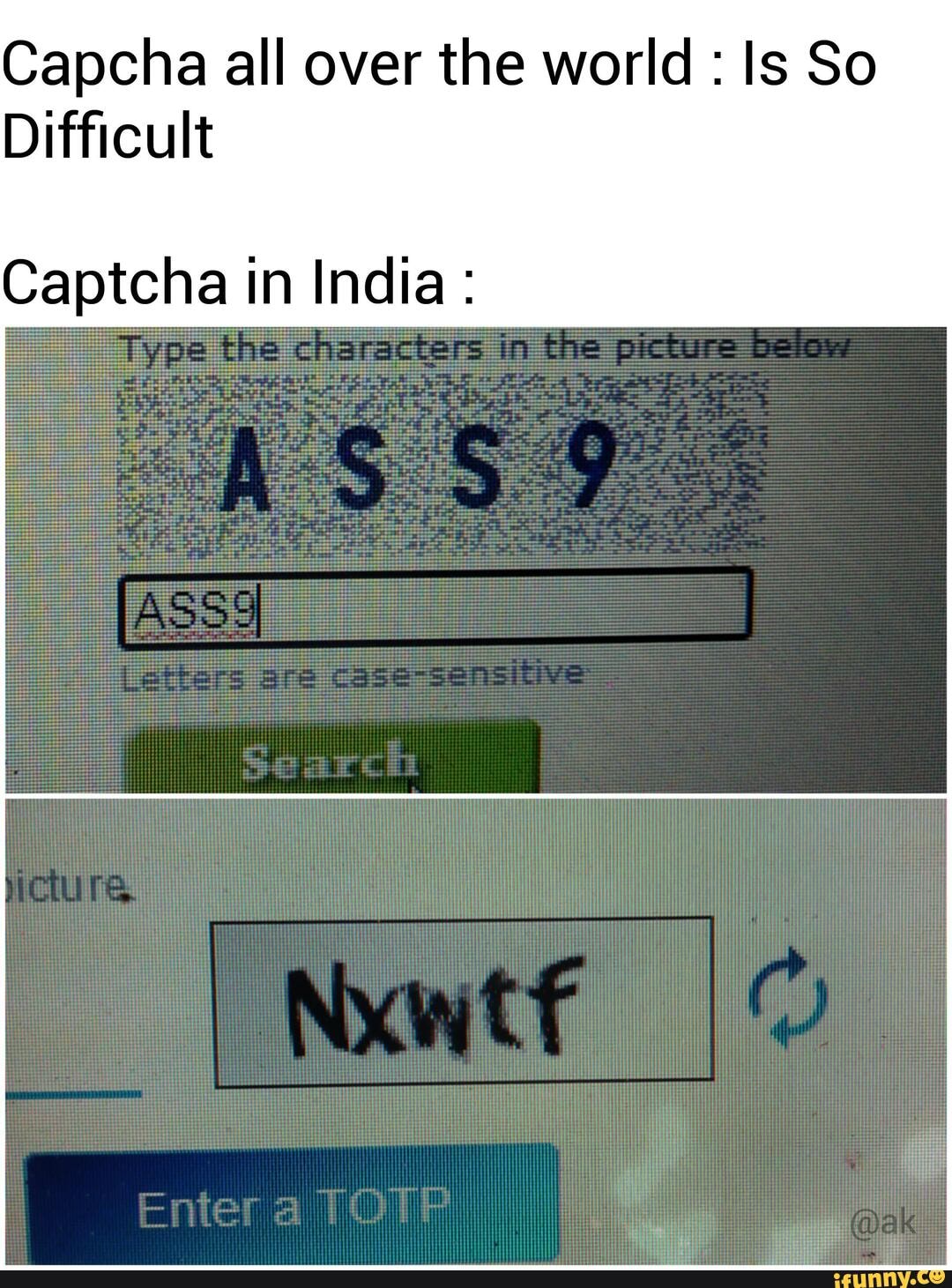 Capcha all over the world : Is So Difficult Captcha in India: Enter @ak ...