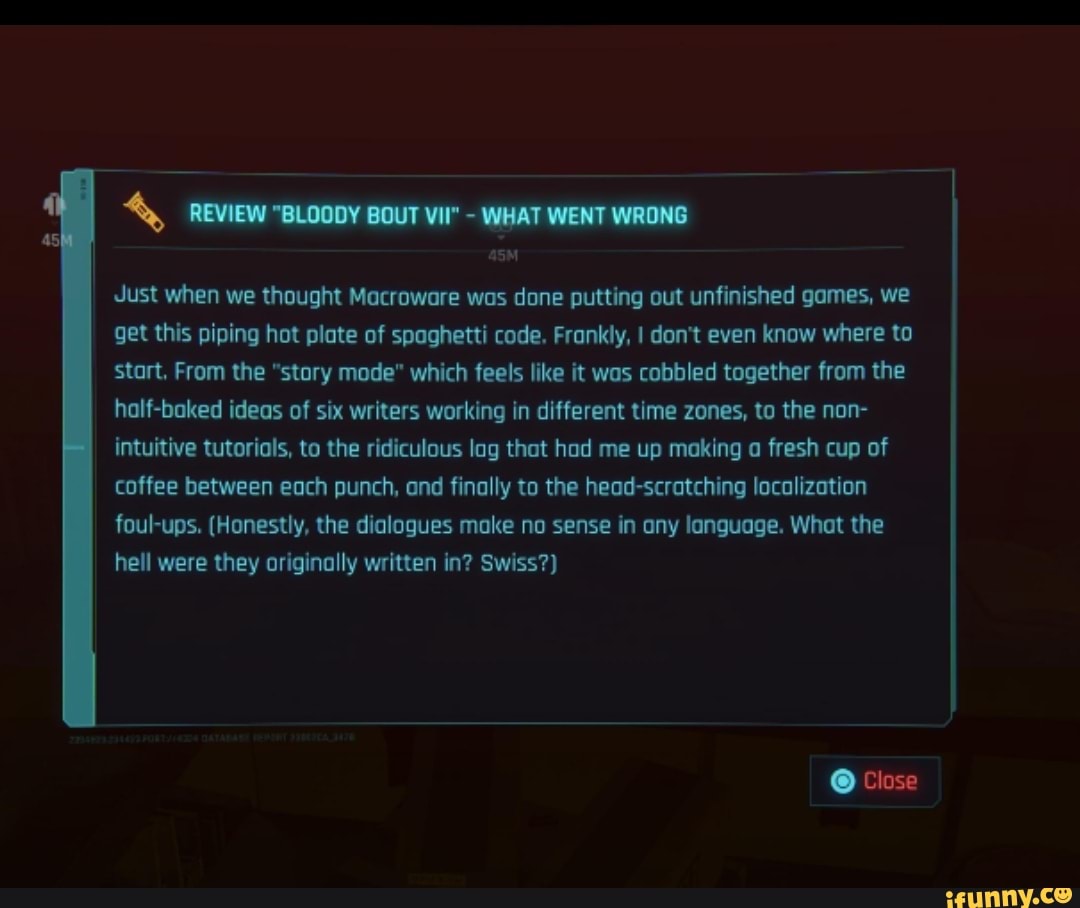 REVIEW "BLoODY BOUT VII" WHAT WENT WRONG Just when we thought Macroware was done putting out ...