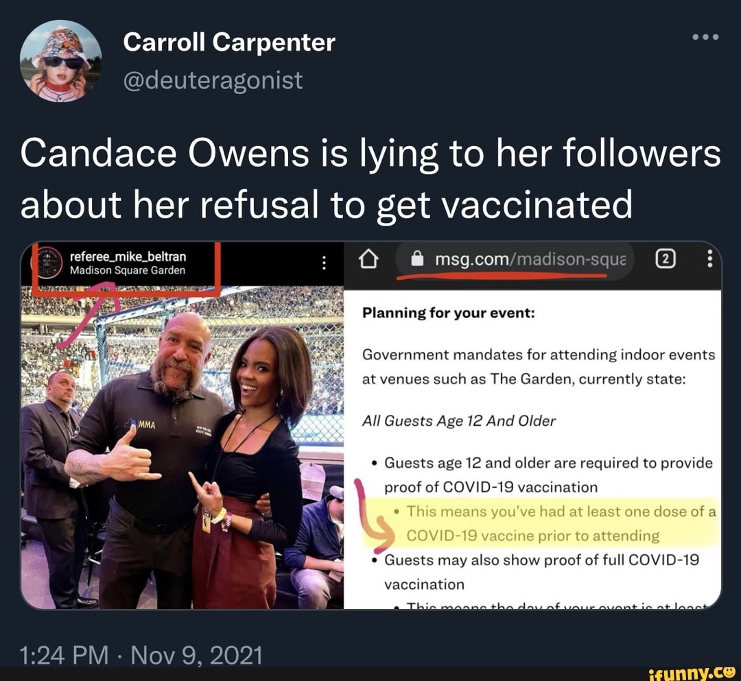 Carroll Carpenter Candace Owens is lying to her followers about her ...